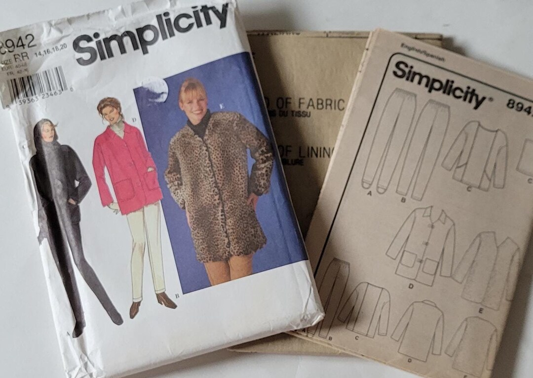 Pants Sewing Patterns for Womens Tops Jackets and Pants, Vintage 90s ...