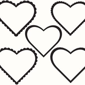 Scalloped Heart SVG Valentine Clipart Frame Laser Cut File Shapes ...