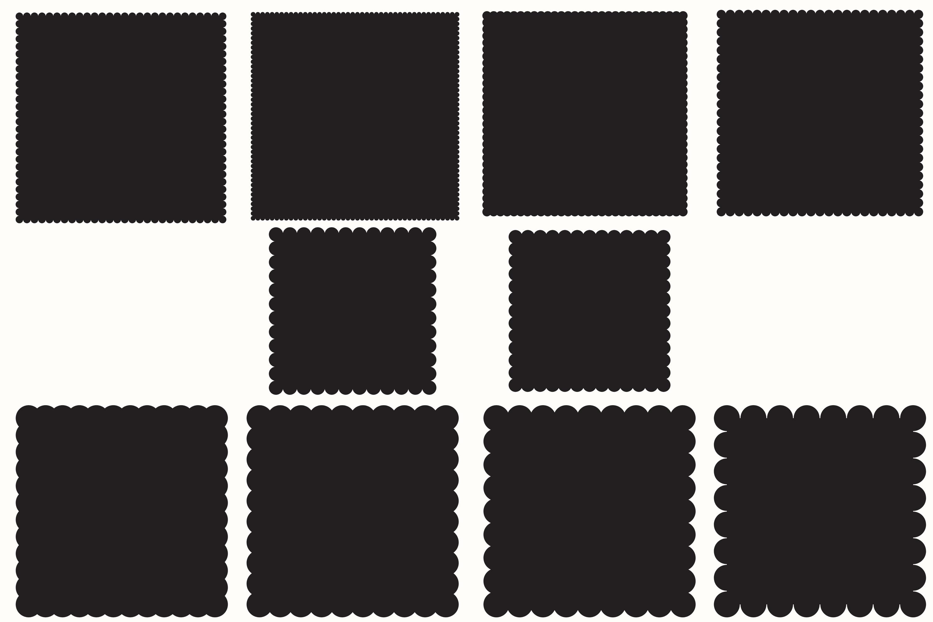 Scalloped Square Frame Clipart Picture Frame Laser Cut File Shapes SVG ...