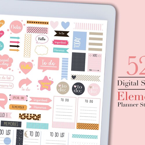Digital Planner Stickers Digital Stickers Goodnotes | Etsy