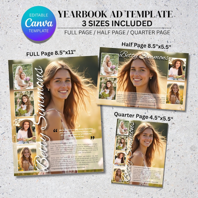 1 2 Page Girl Senior Ad - Etsy