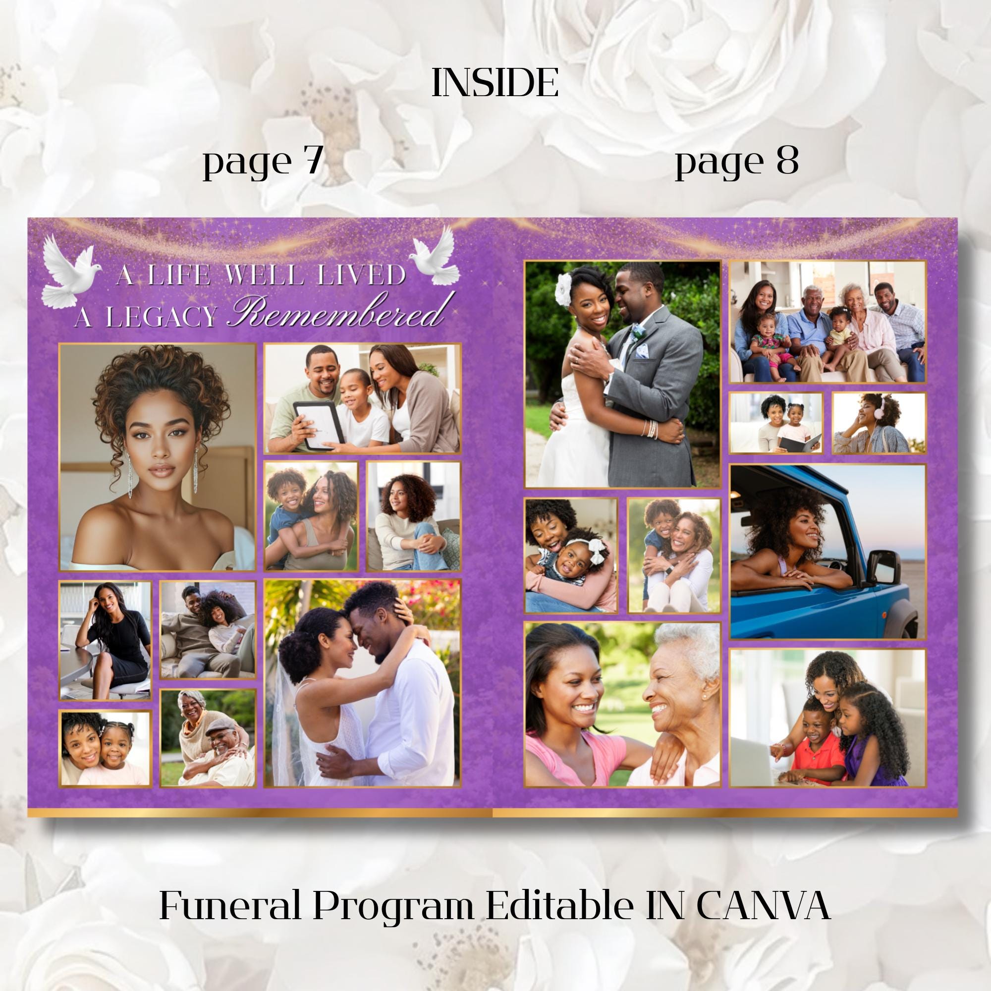 Funeral Program Template | Obituary Template for Women | 8-page ...