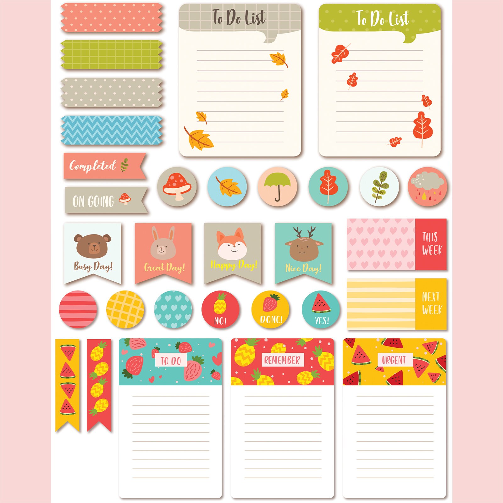 Digital Planner Stickers Sticky Notes Digital Stickers - Etsy