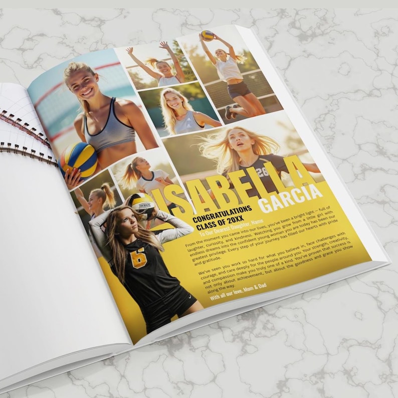Senior Yearbook Ad Template | Full Page Girl | Sport Graduation Photo ...