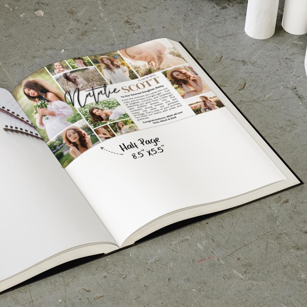 Senior Yearbook Ad Template | Half Page Girl Layout | Graduation Photo ...