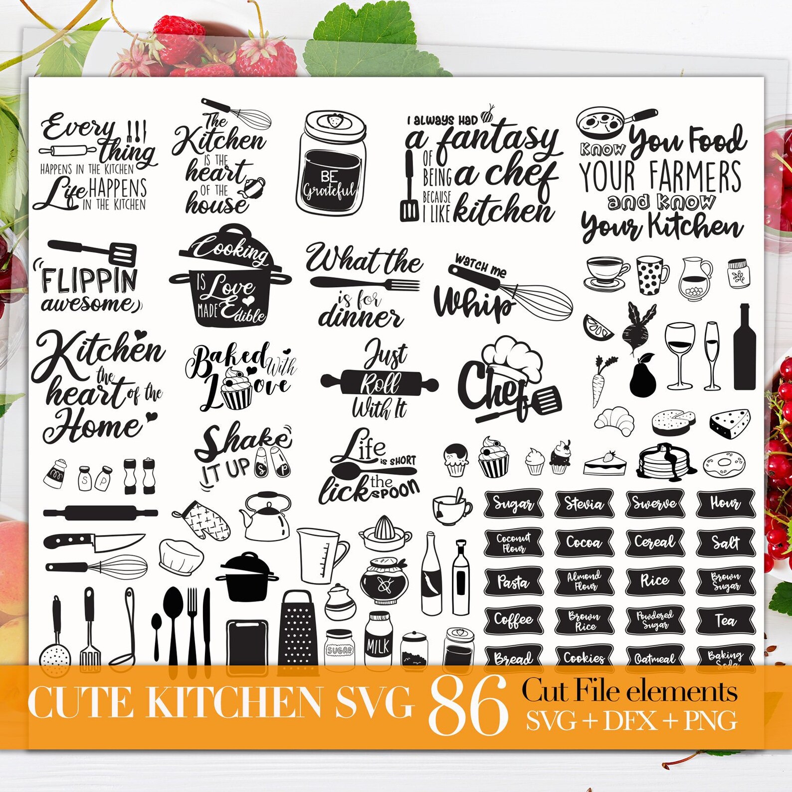 SVG Bundle of Kitchen SVG Kitchen Quotes Svg Files Sayings - Etsy Canada