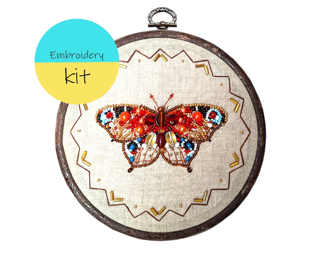 Beaded Butterflies, Butterfly Embroidery, Butterfly Hoop Art - Etsy