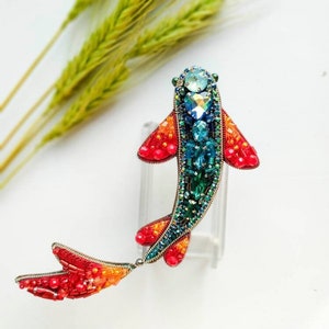 Beaded Fish Brooch Fish Brooch, Fish Jewelry - Etsy