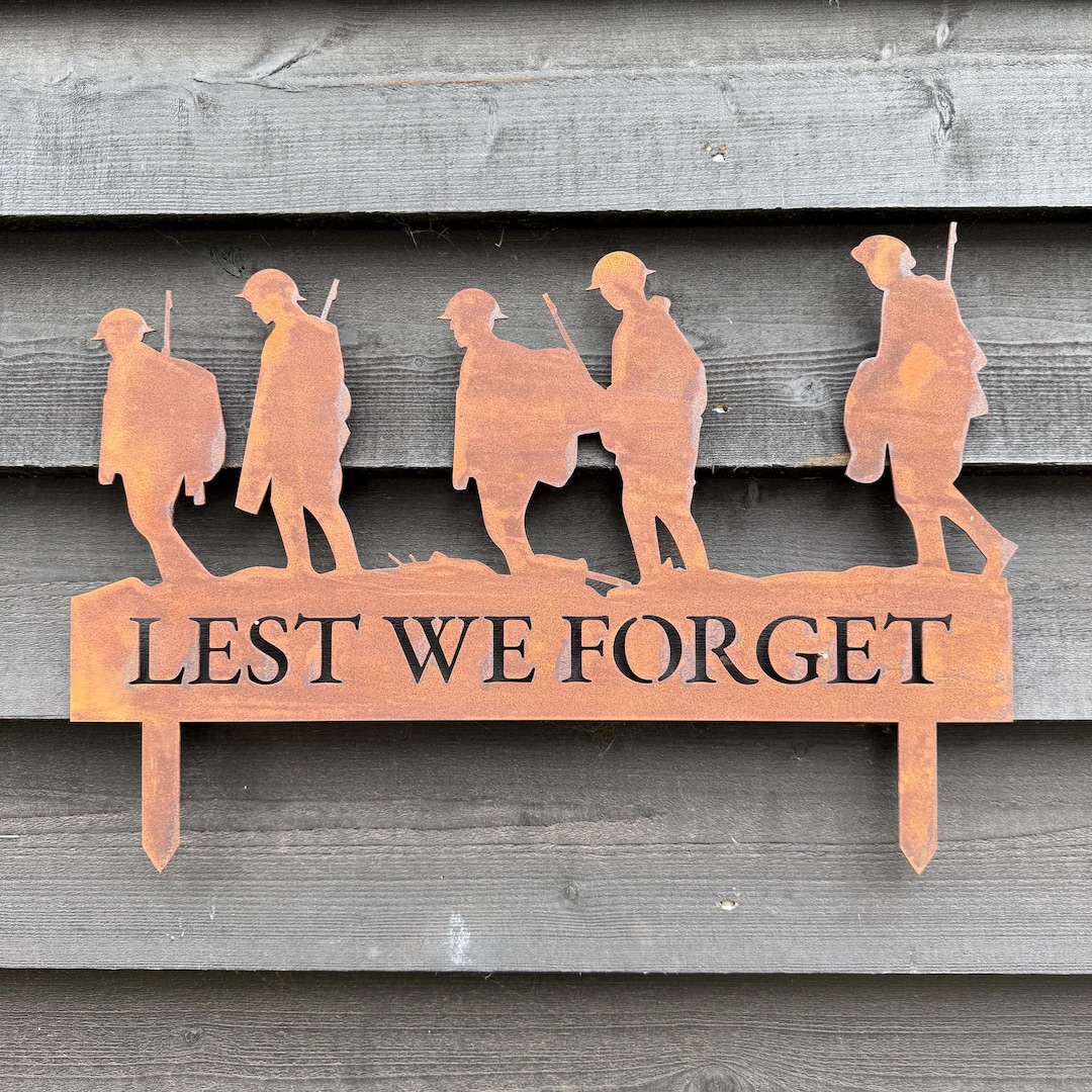 Lest We Forget Soldier Scene Decoration , Rustic Metal Garden Soldier ...