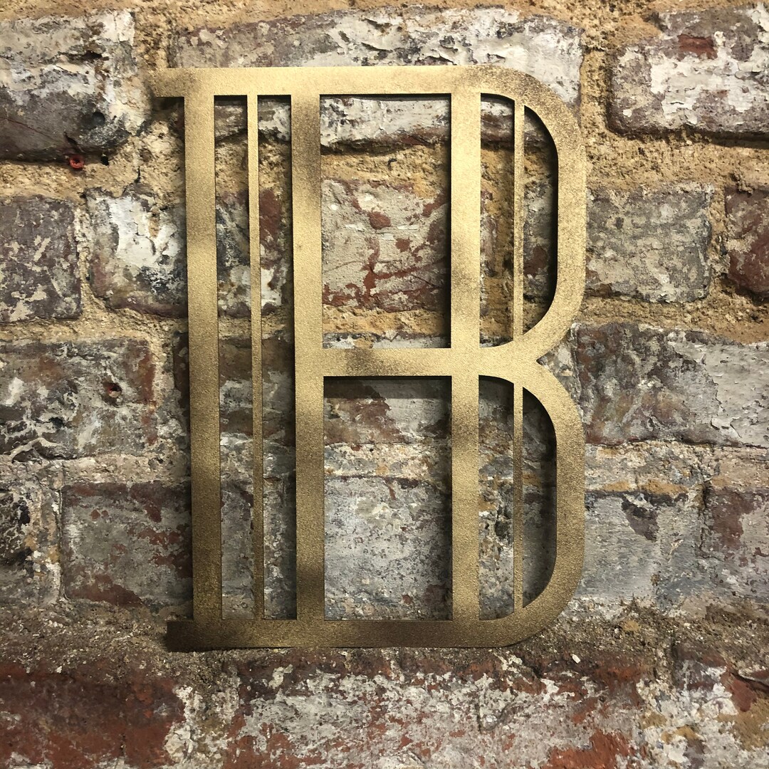Gold Art Deco Metal Letter B / Gold Letter B / Personalised Gift / Art ...