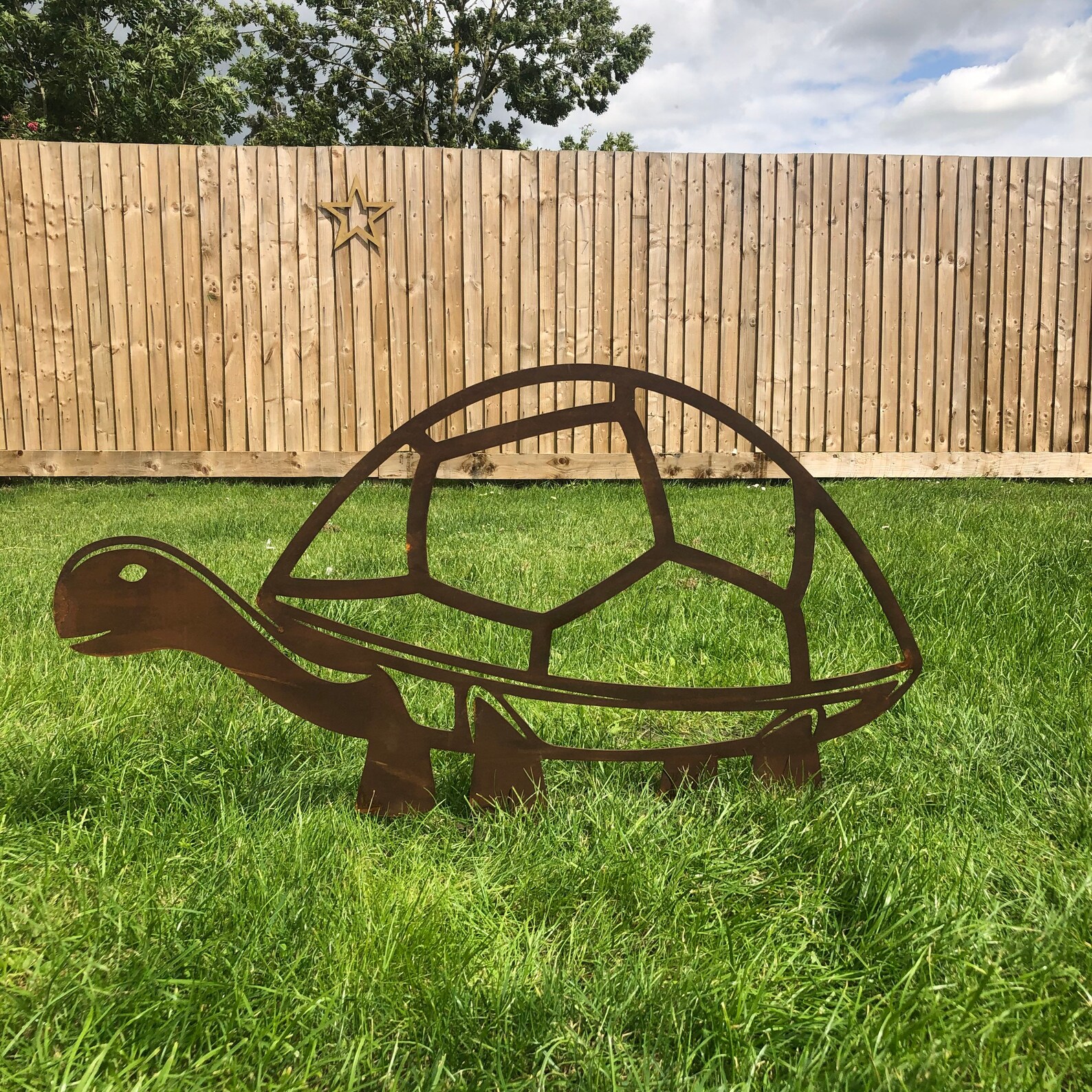 GIANT TORTOISE Rusty Metal Garden Decoration TURTLE Garden | Etsy UK