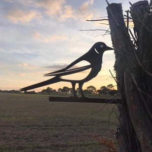 Rusty Metal Magpie Garden Ornament , Garden Sign , Bird Decoration ...
