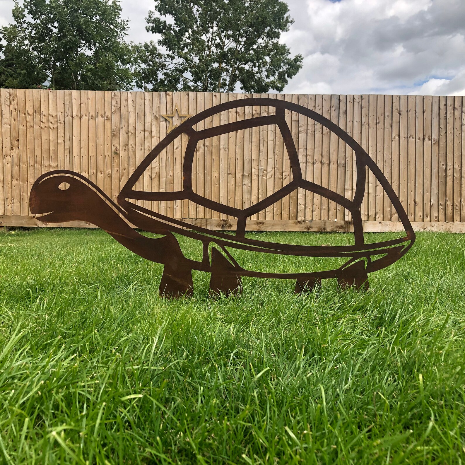 GIANT TORTOISE Rusty Metal Garden Decoration TURTLE Garden | Etsy UK