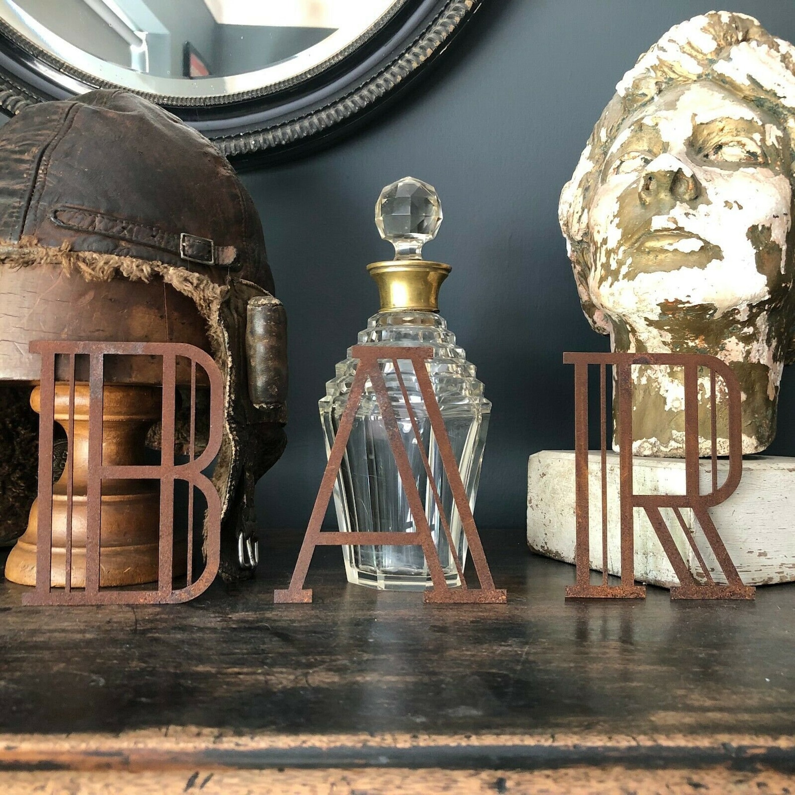 ART DECO BAR Sign Rusty Metal Letters Home Bar Sign - Etsy UK