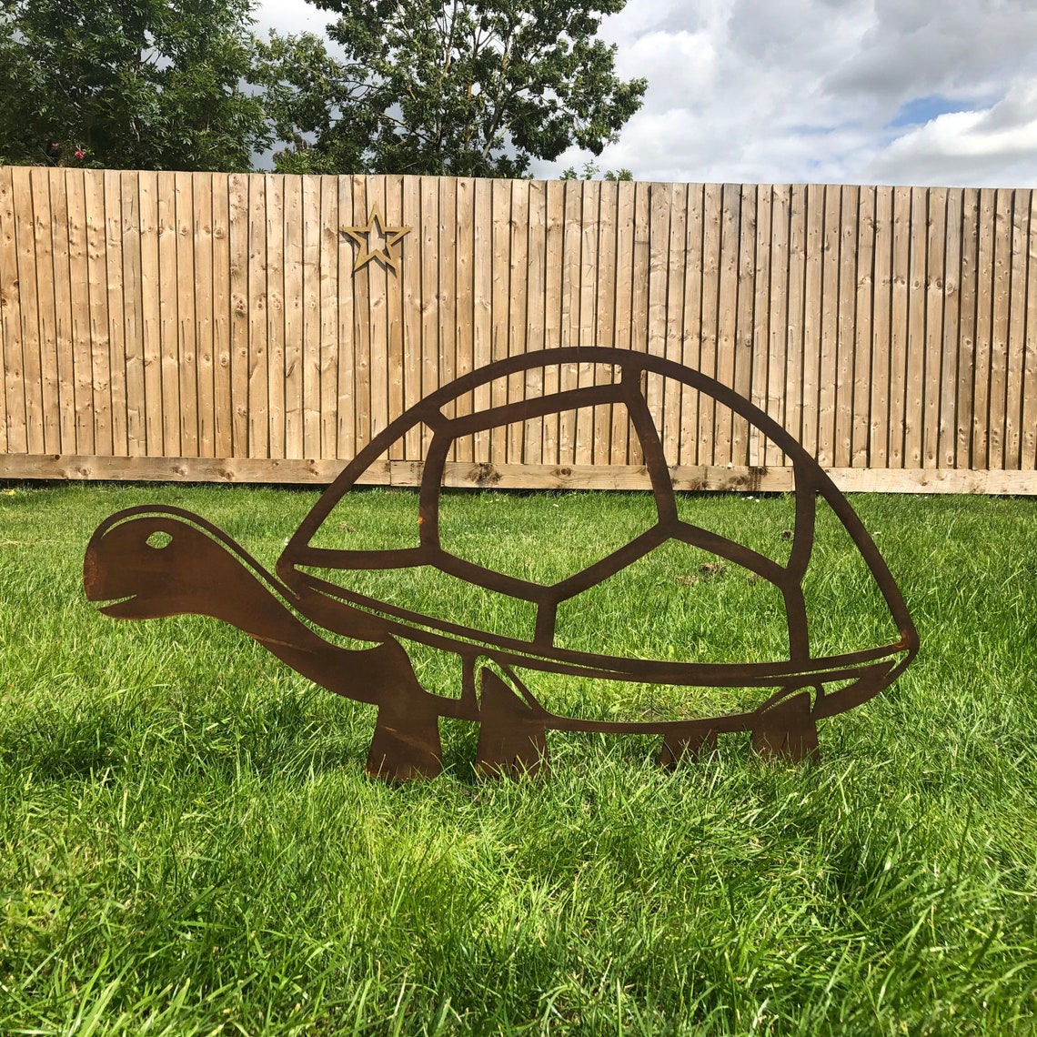 GIANT TORTOISE Rusty Metal Garden Decoration TURTLE Garden | Etsy UK