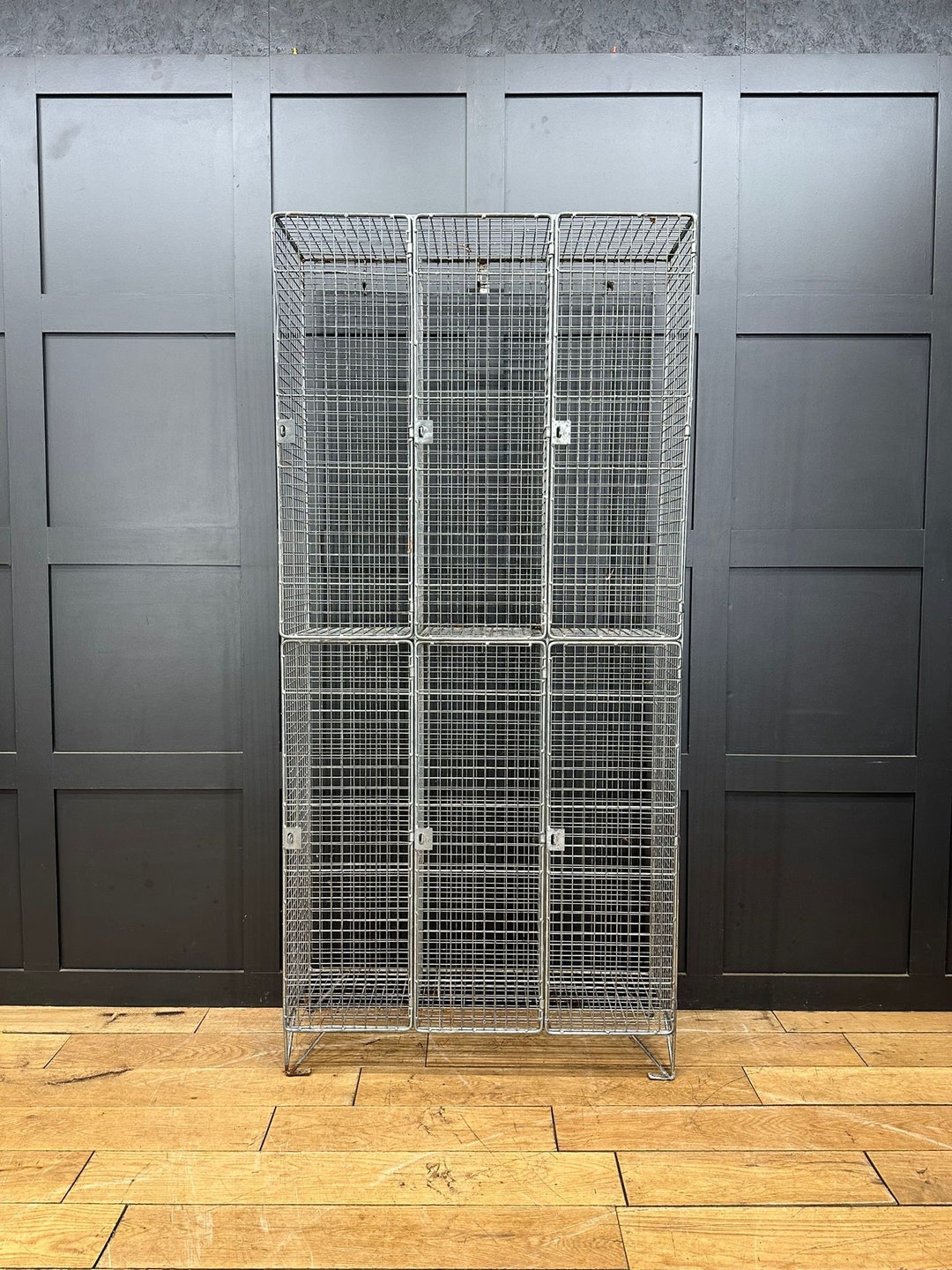 Vintage Galvanised Wire Lockers / Gym Lockers / Industrial Storage ...