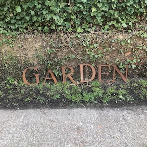 Garden Sign , Rusty Metal Wall Letters , Garden Decor , Rustic ...