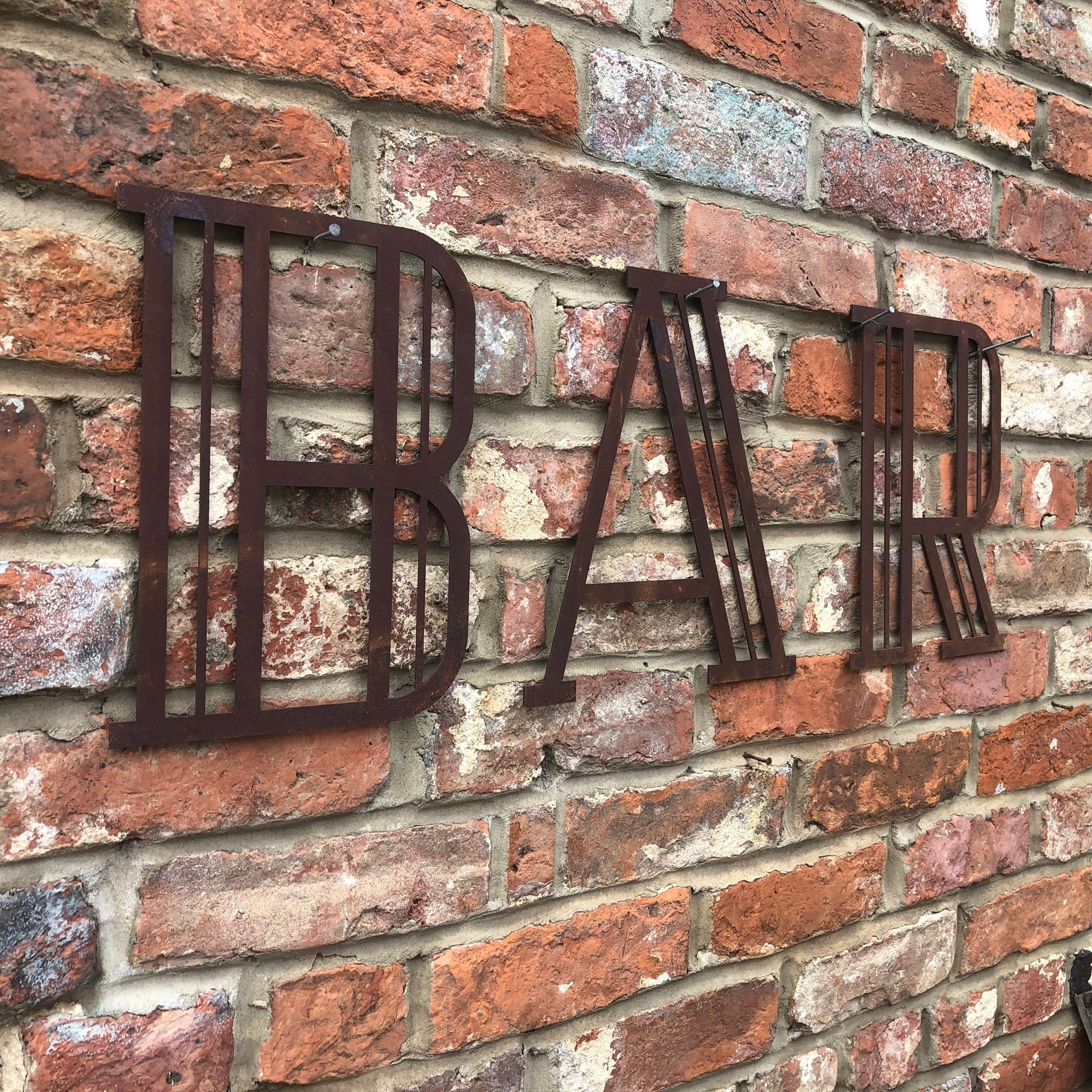 ART DECO BAR Sign Rusty Metal Letters Home Bar Sign - Etsy UK