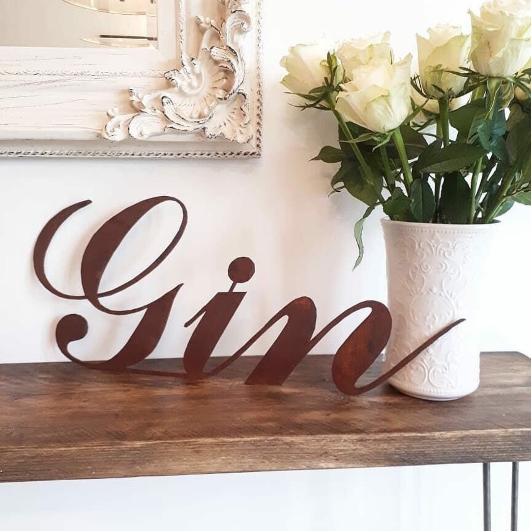 Rustic GIN Sign , Gin Gifts , Home Bar Sign , Cocktail Bar , Gift for a ...