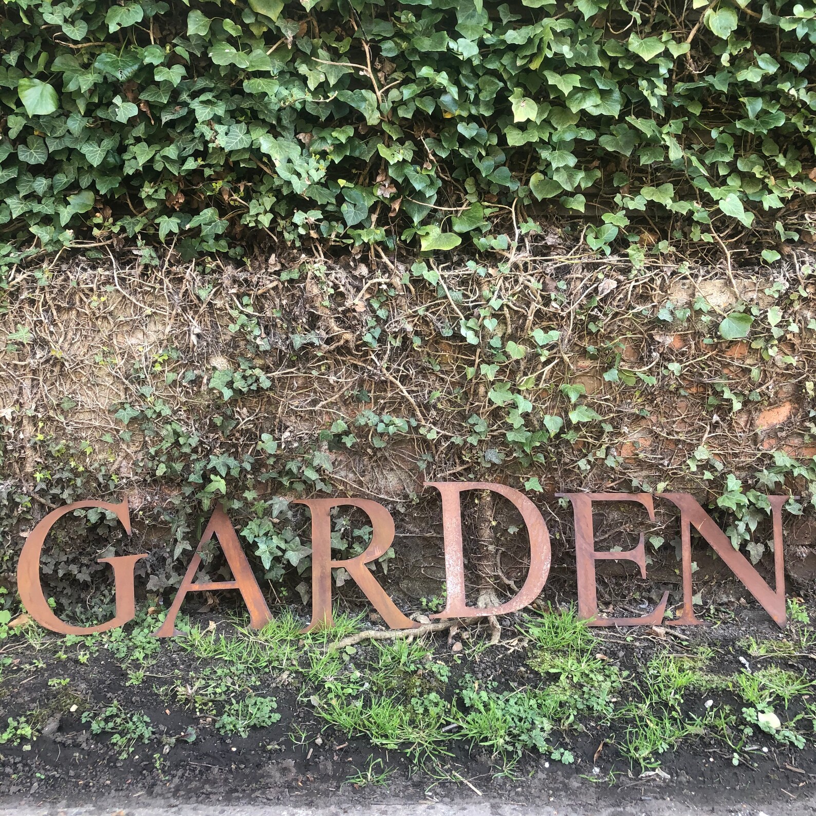 Garden Sign Rusty Metal Wall Letters Garden Decor Rustic - Etsy
