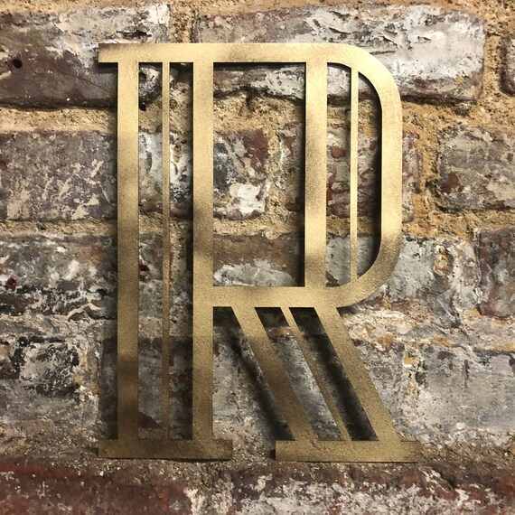 Gold Art Deco Metal Letter R / Gold Letter R /personalised | Etsy