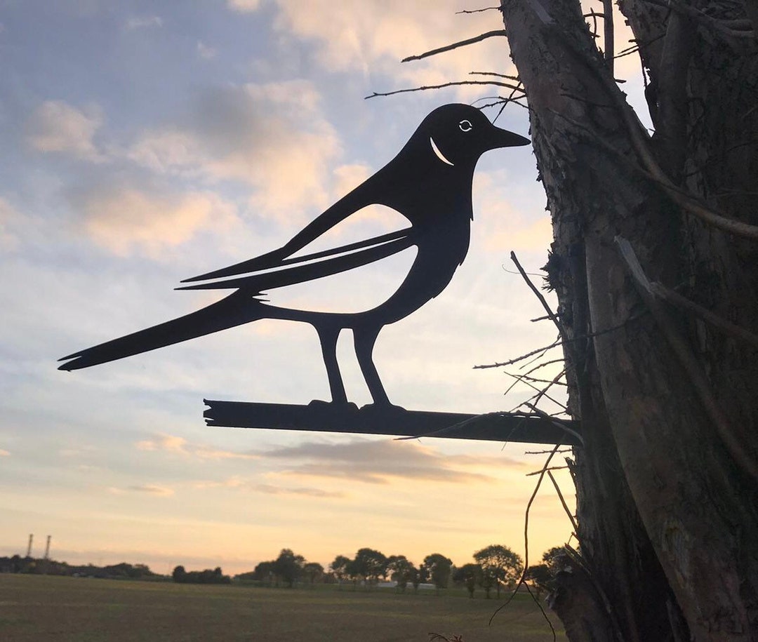 Rusty Metal Magpie Garden Ornament , Garden Sign , Bird Decoration ...