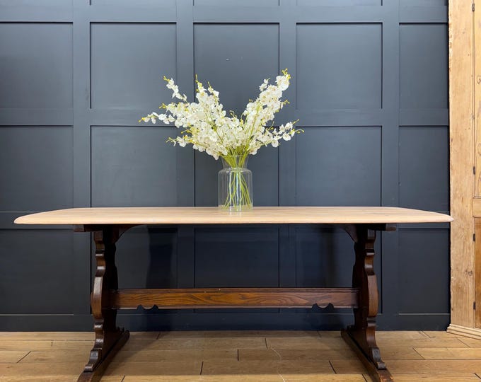 Vintage Ercol Refectory Table / Elm Dining Table / Large Kitchen Table ...