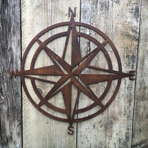Rusty Metal Garden Compass Decoration Garden Ornament Sign - Etsy