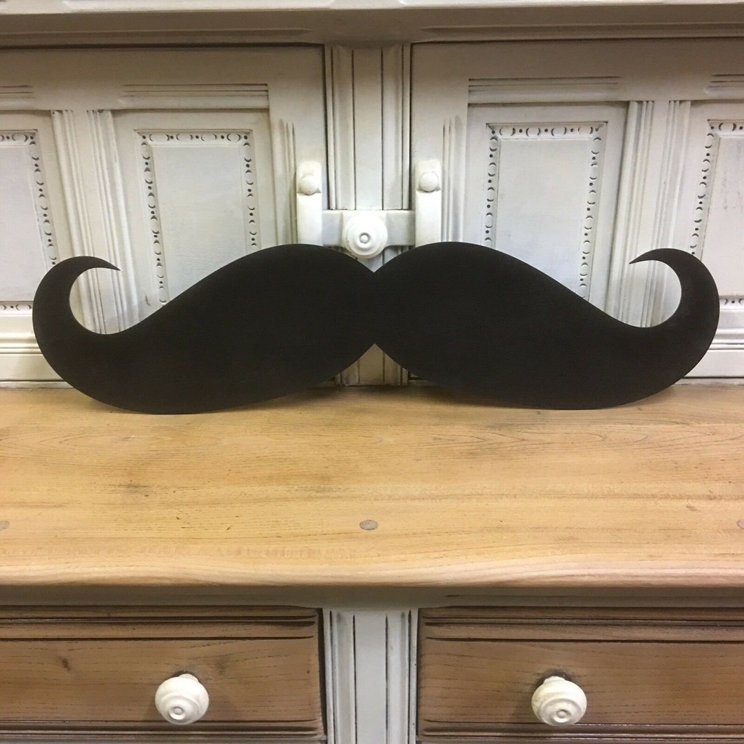 Black Moustache Sign , Gift for A Bearded Man , Barbers Sign ...