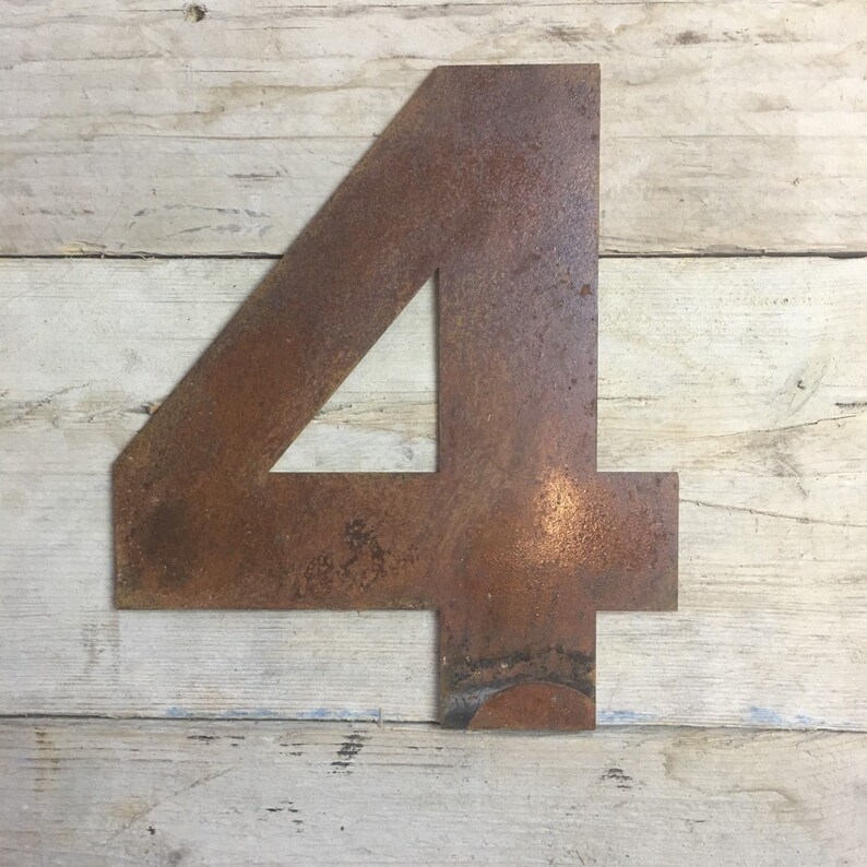 Rusty 5" Metal Numbers, Shop Signage, House Number, Rusted, Industrial ...