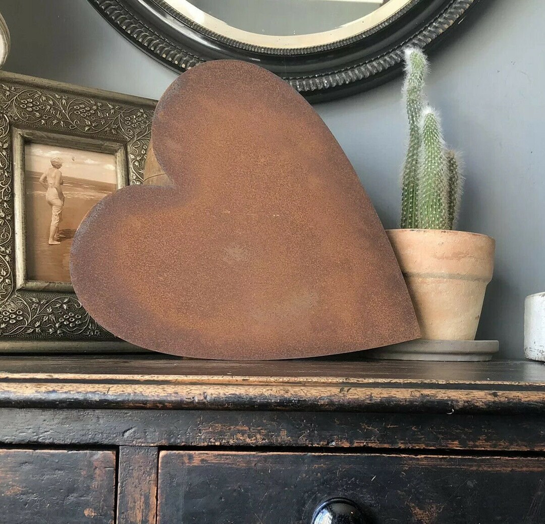12inch Rustic Heart Decoration , Rusty Metal Home Decor , Gift for Him ...