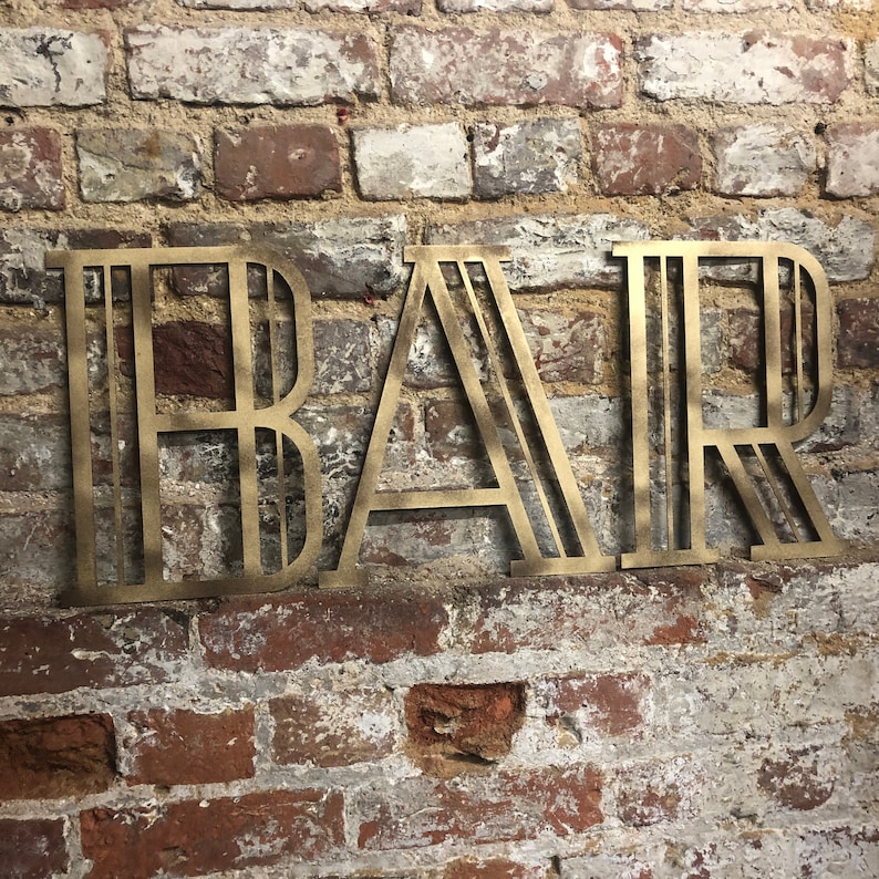 Gold Art Deco Bar Sign / Home Bar Sign / Gift for Him / - Etsy