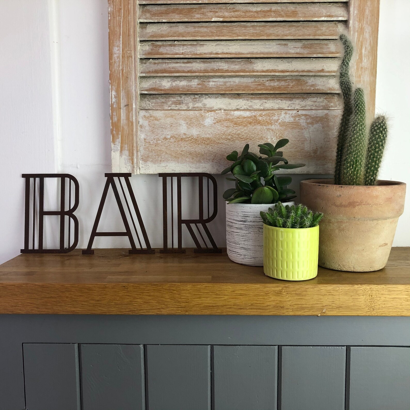 Art Deco Bar Sign , Rusty Metal Letters , Home or Garden Bar Decoration ...