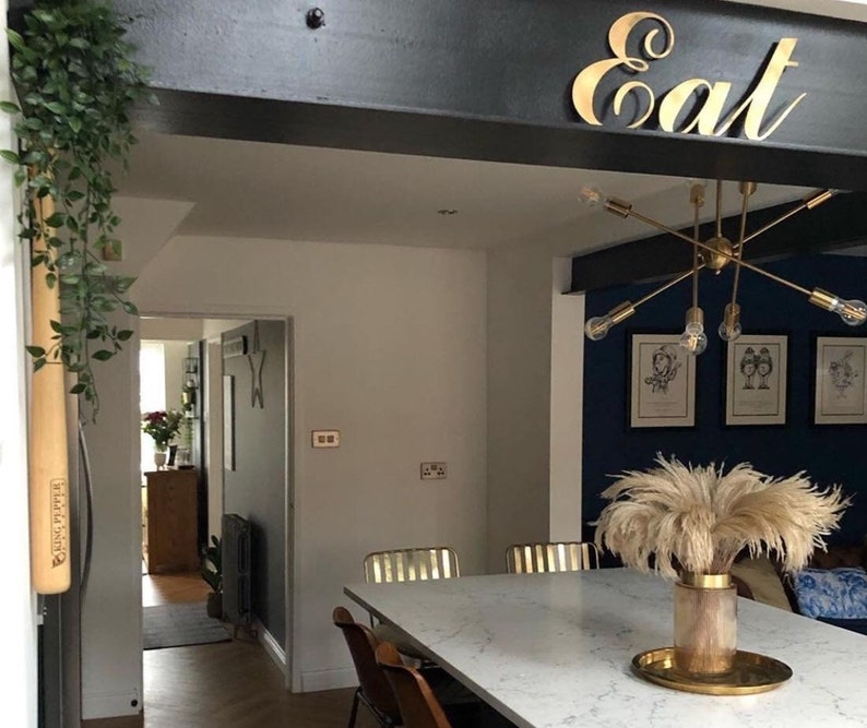 GOLD EAT SIGN , Rustic Home Decor , Gold Letters , Kitchen Decor ...