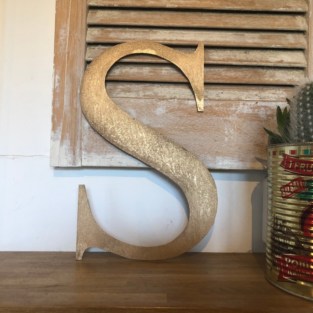 Classic Letter S / Distressed Gold Home Decor / Kitchen Wall - Etsy