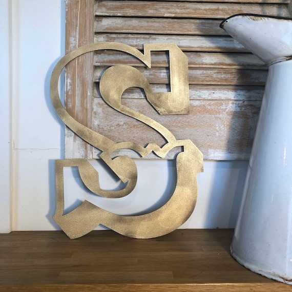 S gold Metal letters rusty metal letter CARNIVAL LETTERS | Etsy