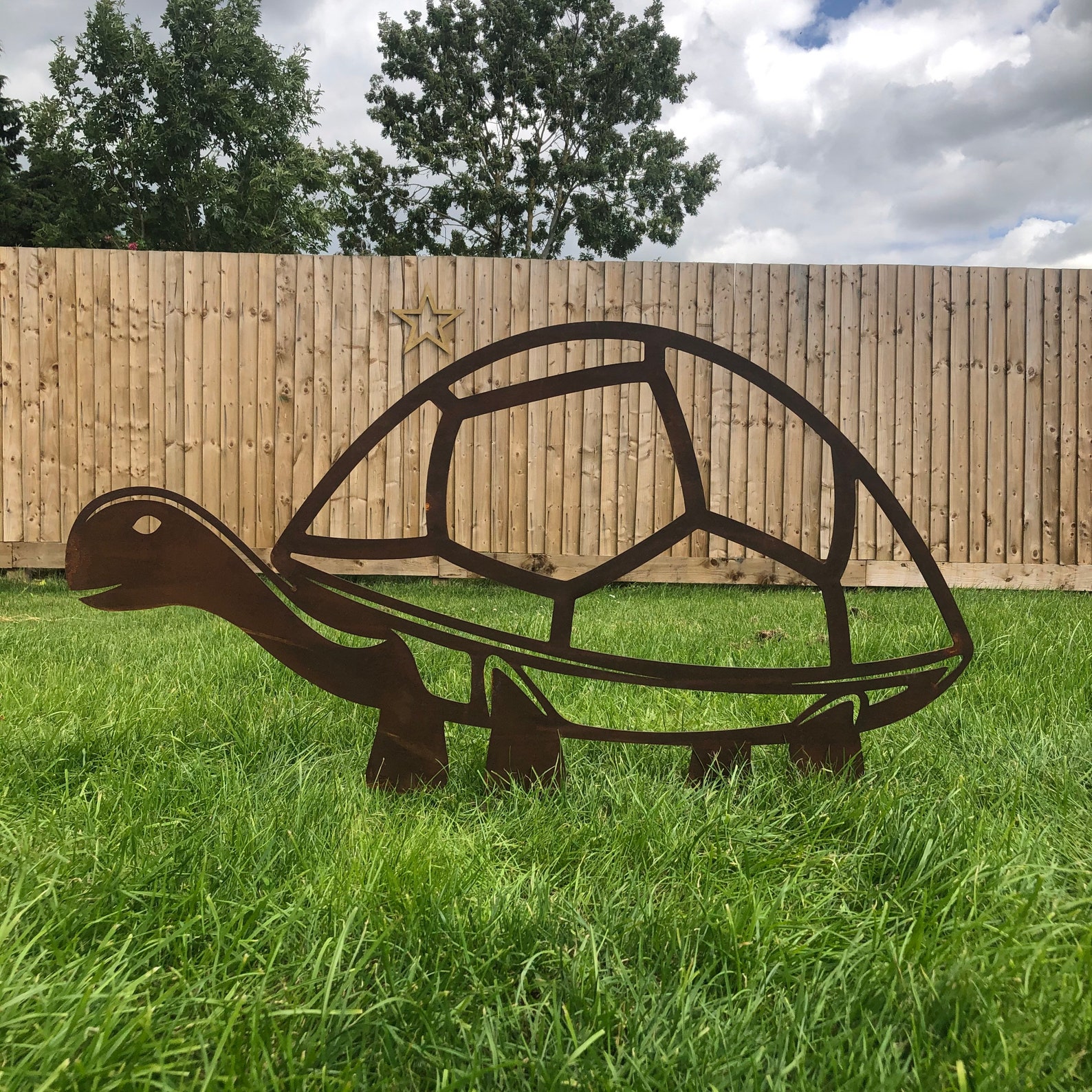 GIANT TORTOISE Rusty Metal Garden Decoration TURTLE Garden | Etsy UK
