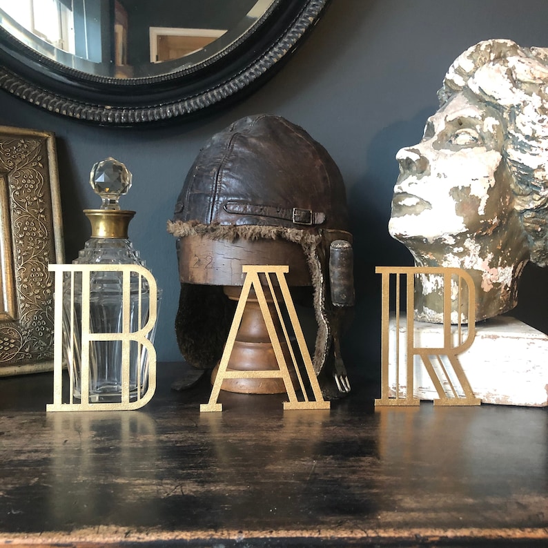 Gold Art Deco Bar Sign / Home Bar Sign / Gift for Him / - Etsy
