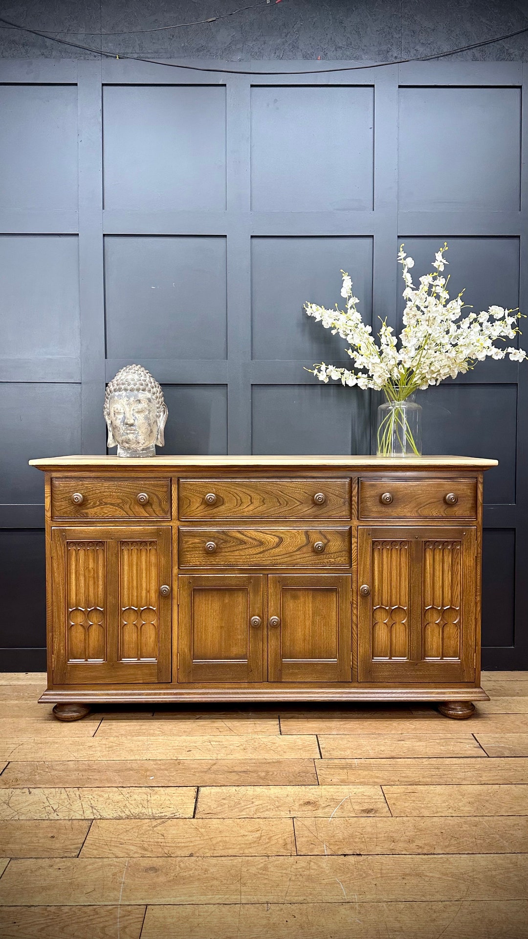 Large Vintage Ercol Sideboard Cocktail Cabinet Elm Cupboard Retro - Etsy UK