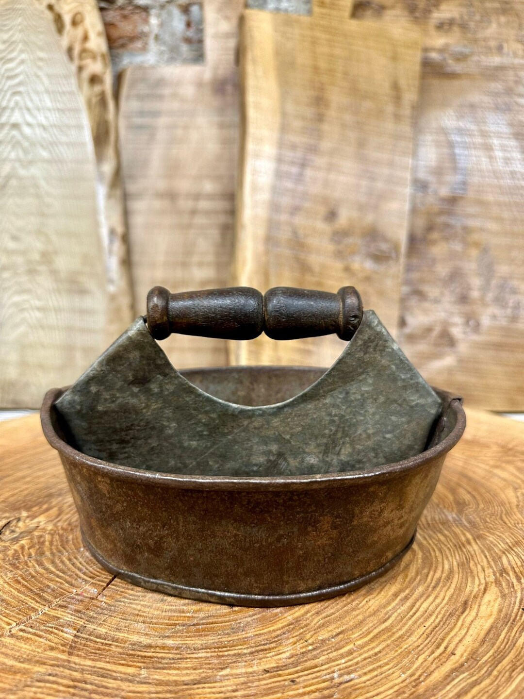 Vintage Small Metal Tray / Plant Pot / Herb Planter / Metal Bucket ...