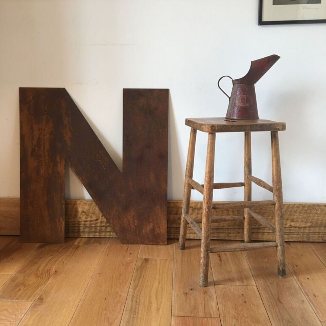 XL Rusty Metal Letter N / XL 70cm Letter N /personalised Gift /vintage ...