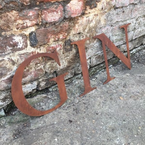GIN SIGN , Rusty Metal Letters , Gin Bar Accessories , Metal Lettering ...