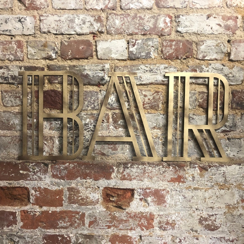 Gold Art Deco Bar Sign / Home Bar Sign / Gift for Him / - Etsy