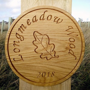 Oak Engraved Round Style House Sign 220 X 220mm - Etsy UK