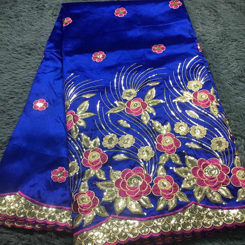 Multi Color African George Lace Fabric With Sequin Lace Nigerian George ...