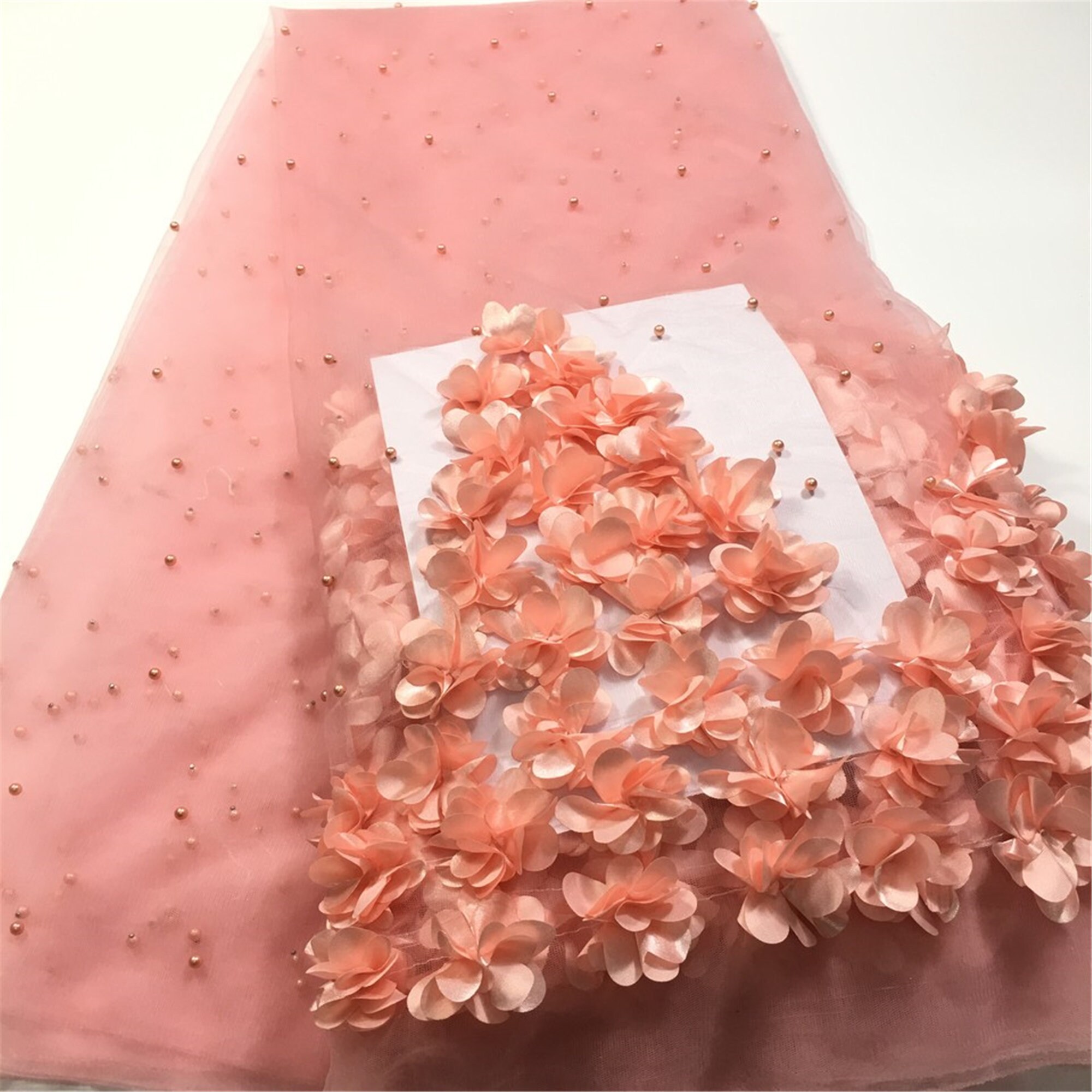 Tela de encaje azul para vestido de novia 5yards, envío gratuito 3D ...