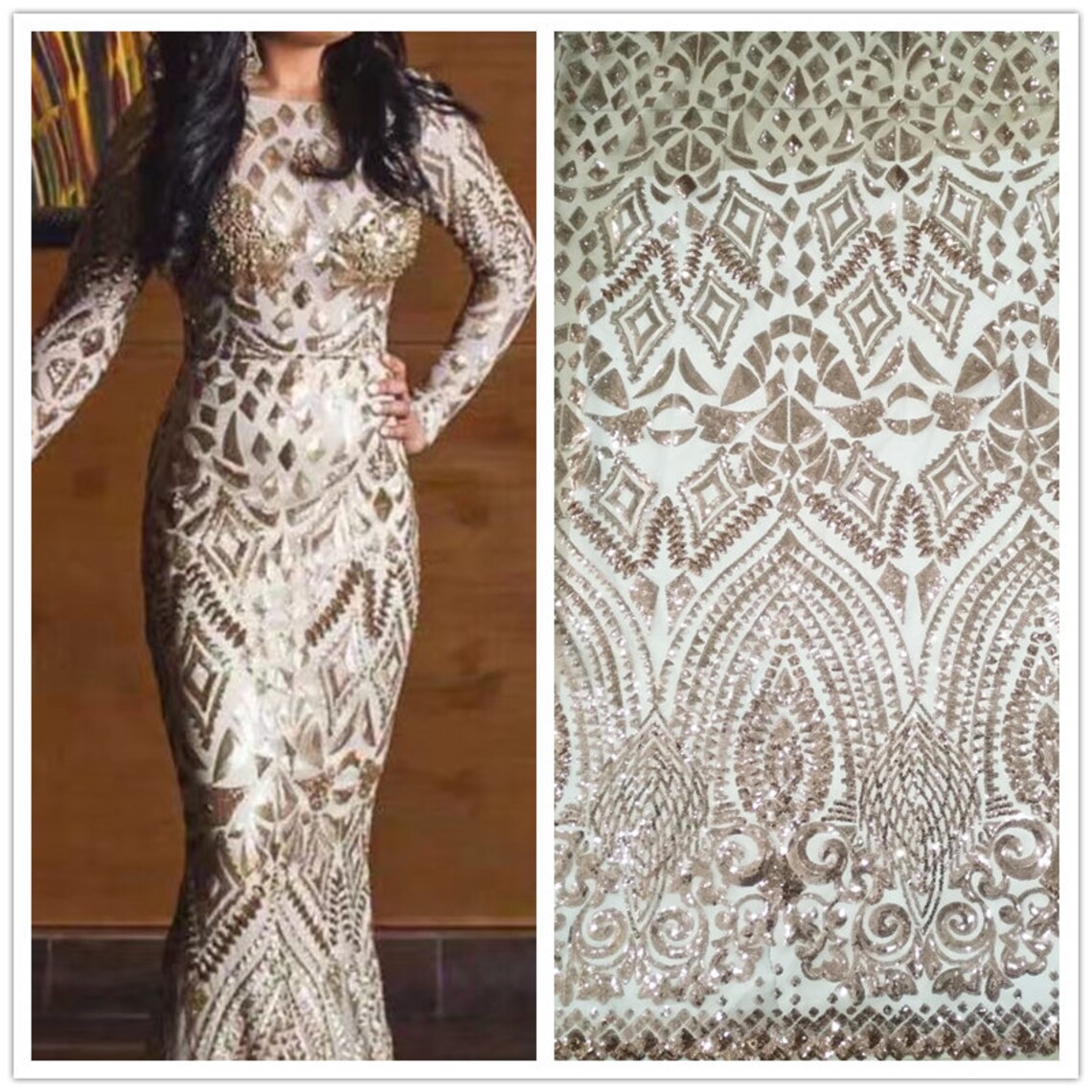New Design French Net Sequin Lace Fabric 2021 Latest African Sequence ...