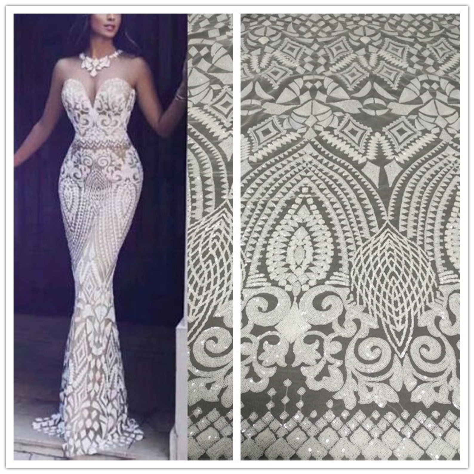New Design French Net Sequin Lace Fabric 2021 Latest African Sequence ...