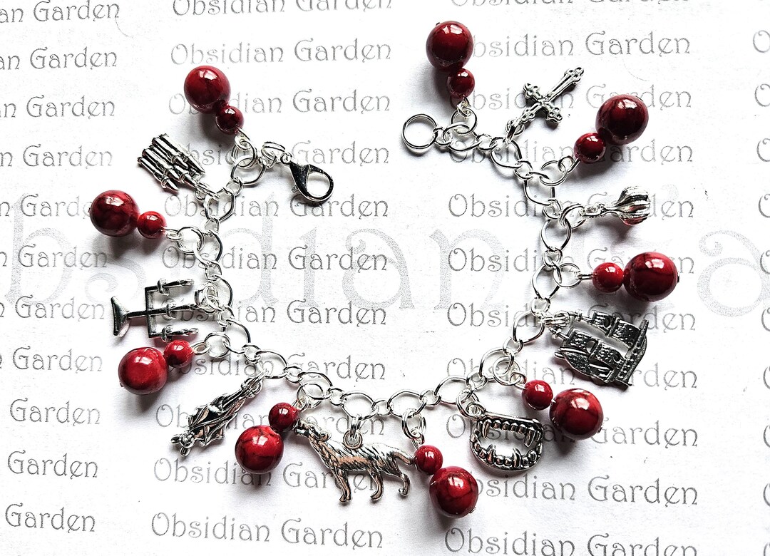 Blood Red DRACULA Hand Made Original Charm Bracelet - Etsy