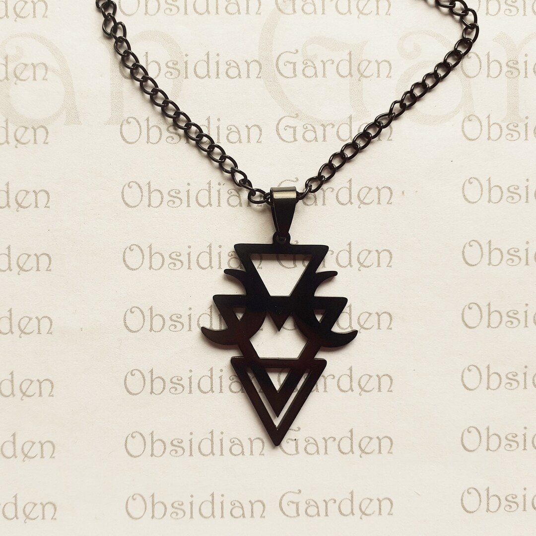 Gothic Black Triple Triangle Pendant Necklace - Etsy